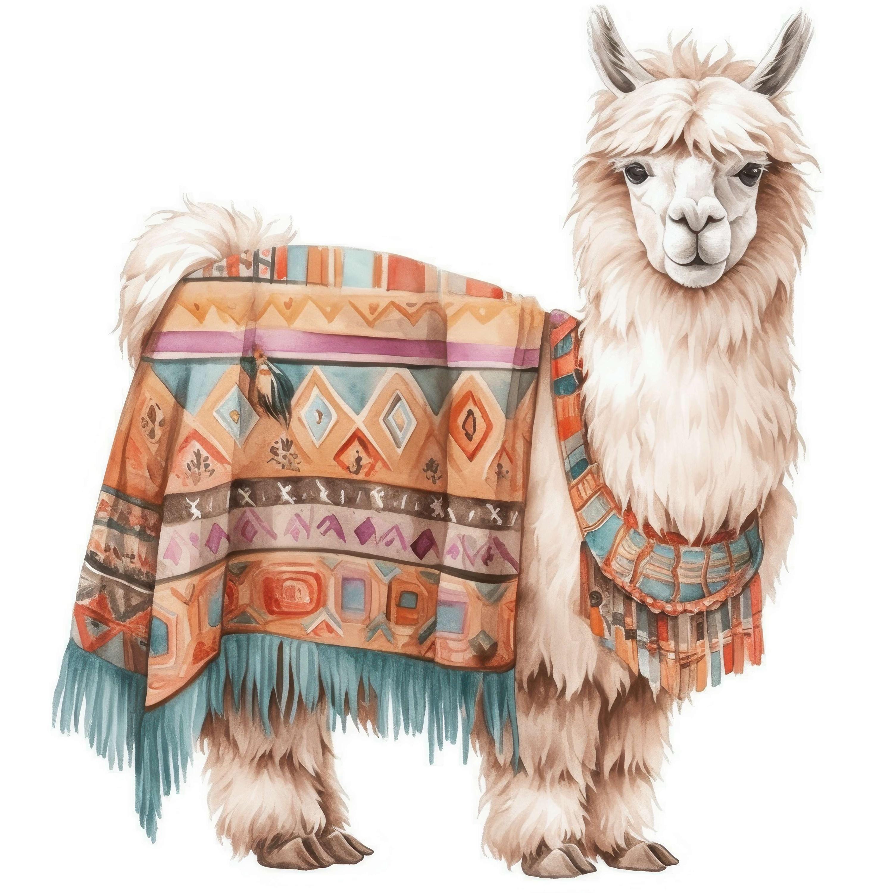 15 Llama Clipart Set, Printable Watercolor Funny Llama Clipart, High ...