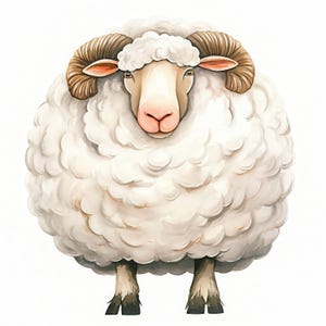 16 Funny Sheep Clipart Bundle, Spring Sheep Prints Illustrations ...