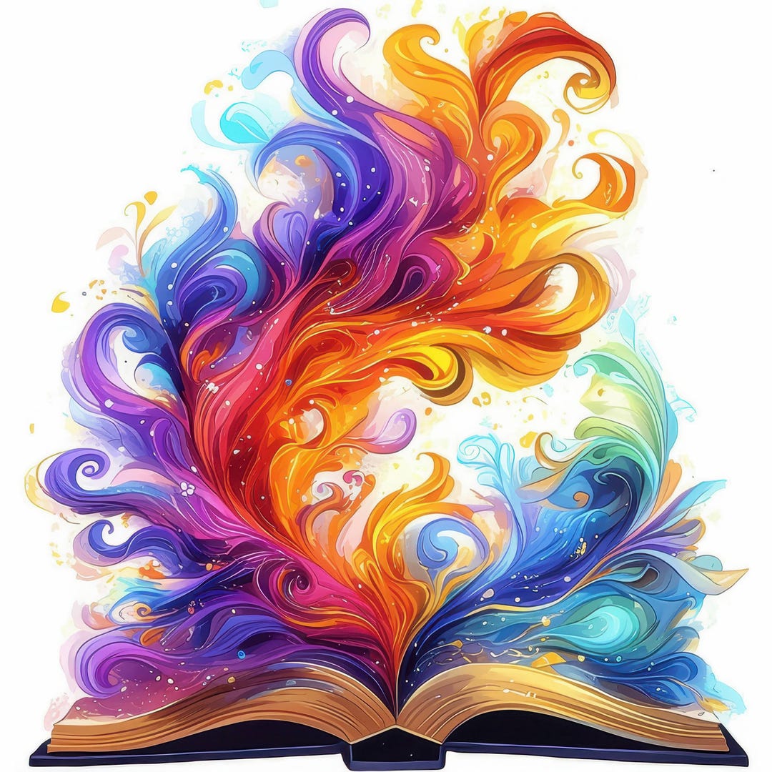 20 Intricate Open Book Clipart Bundle, Printable Watercolor Book ...