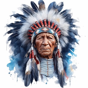 16 Native American Indian Chef Clipart Bundle, Watercolor Printable ...