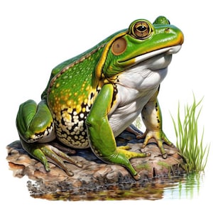 10 Realistic Frog Clipart Bundle, Watercolor Animal in Nature Printable ...