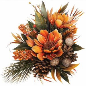 16 Autumn Fall Cluster Clipart Bundle, Fall Illustration, Printable ...