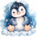 13 Baby Penguin Clipart Bundle, Card Making Illustrations, Printable ...