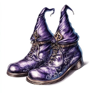 Halloween Witch Shoes Clip Art 11 High Res Watercolor Jpgs Junk ...