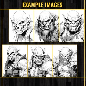 70 Fierce Orcs Coloring Page Book, Adults Kids Instant Download ...