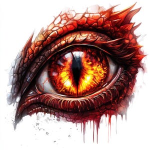 22 Red Fantasy Eyes Clipart Bundle, Printable Watercolor Monster Eyes ...