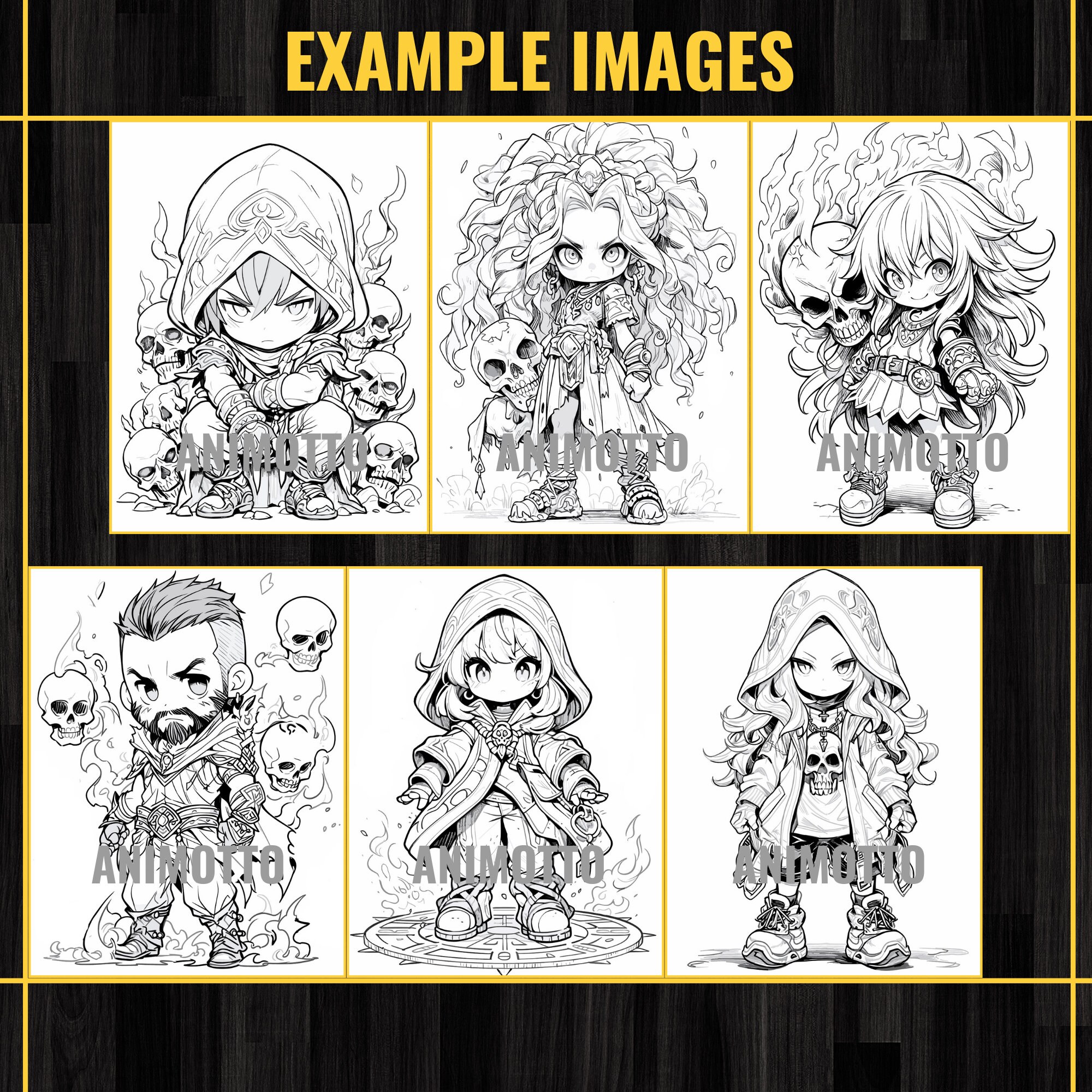 Chibi Anime Necromancers Adult Coloring Book 85 Kawaii - Etsy