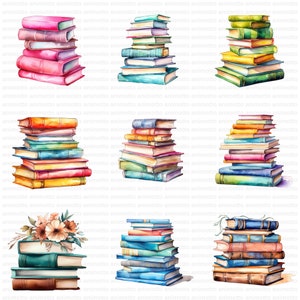 Watercolor Books Clipart | Painted Book Clipart | Book, Reading ...