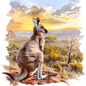 15 Australian Kangaroo Clipart Bundle, Kangaroo Prints Images ...