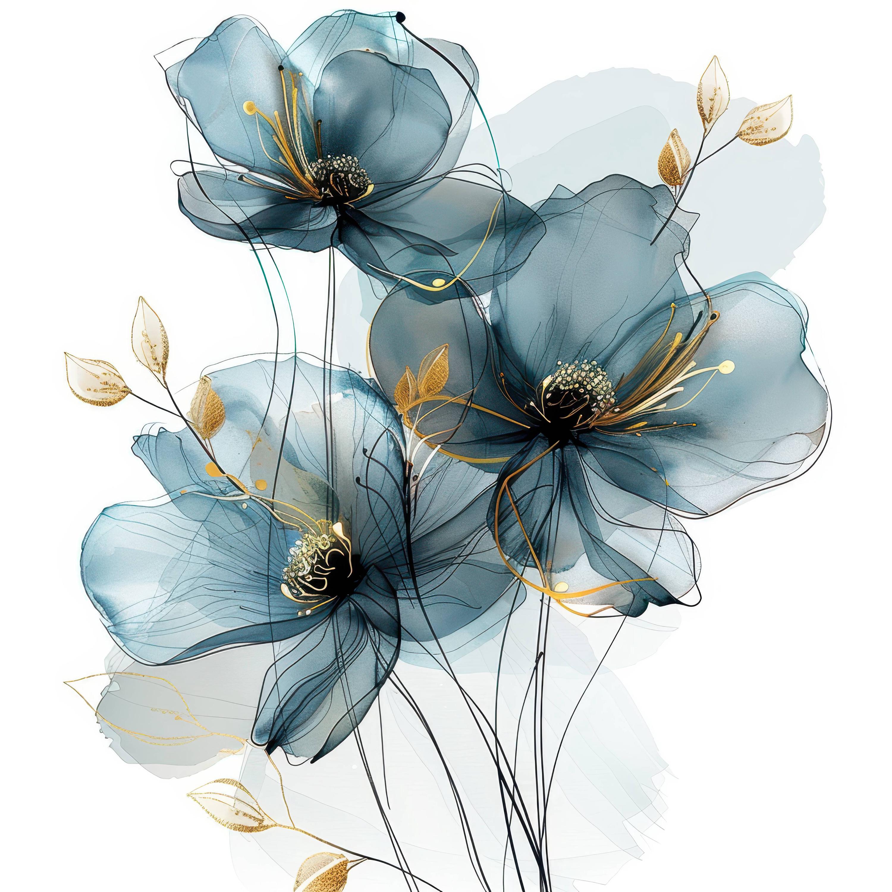 12 Watercolor Abstract Flowers Clipart Bundle, Floral Print, Abstract ...