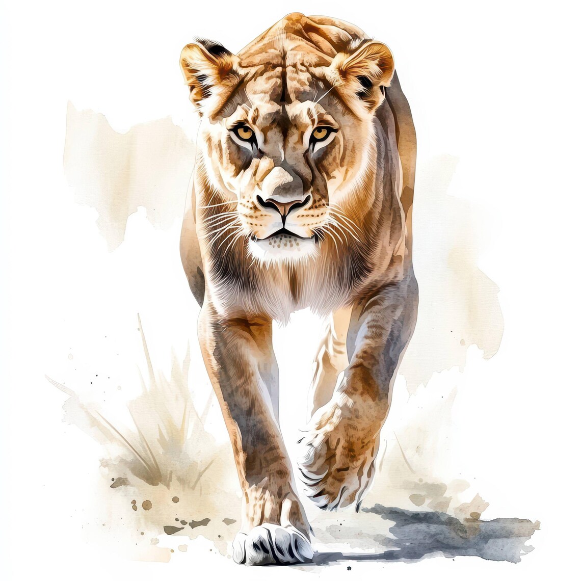 27 Lioness Clipart Bundle, Printable Watercolor Lioness Clipart, High ...