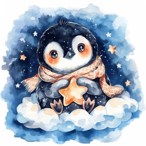 13 Baby Penguin Clipart Bundle, Card Making Illustrations, Printable ...