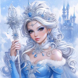 12 Snow Princess Clipart Bundle, Winter Princess Prints Illustrations ...