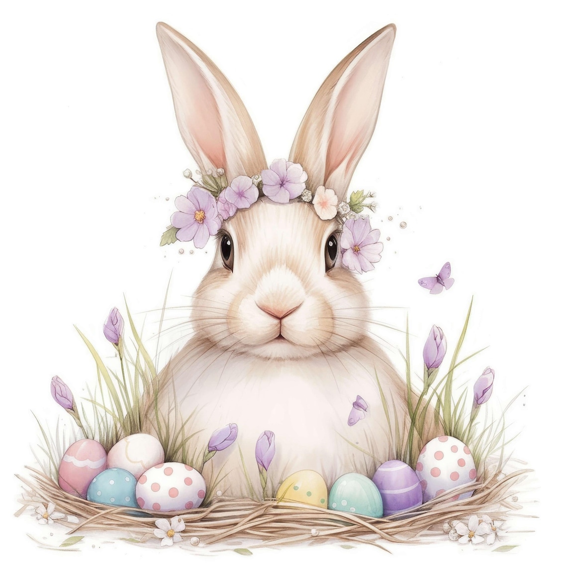11 Easter Bunny Eggs Clipart Bundle, Holiday Illustrations, Printable ...