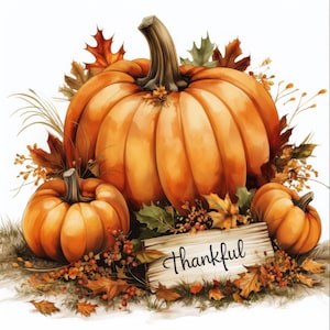 11 Fall Thanksgiving Clipart Bundle, Printable Watercolor Autumn ...