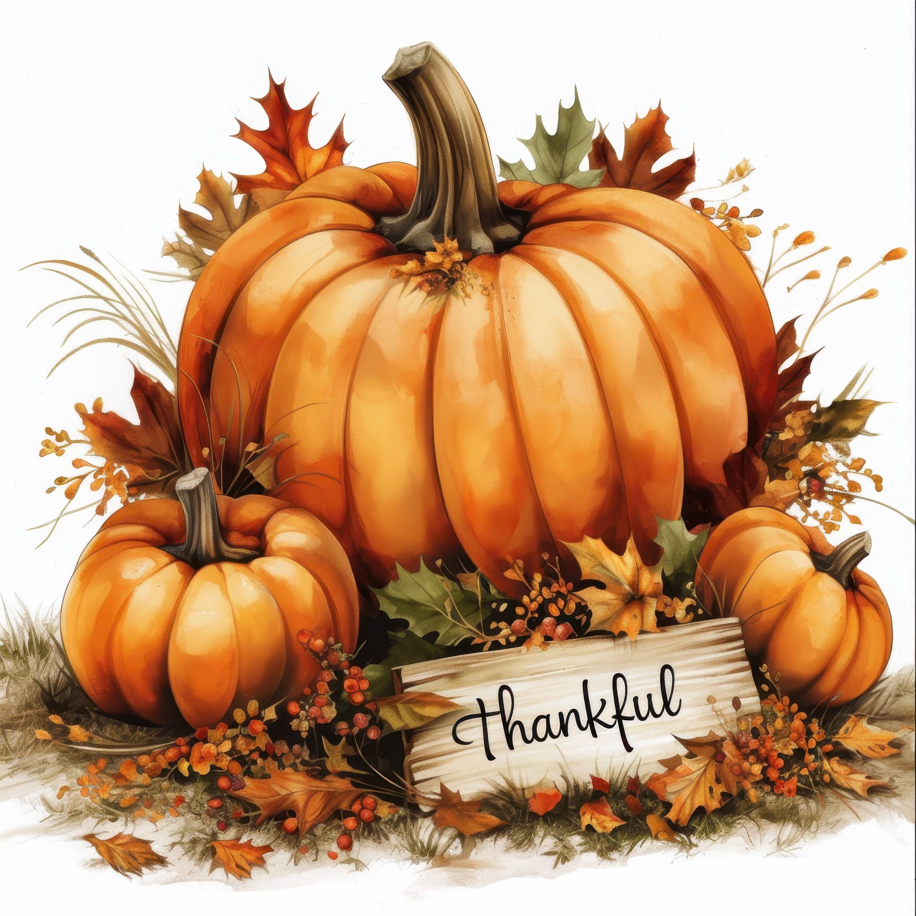 11 Fall Thanksgiving Clipart Bundle, Printable Watercolor Autumn ...