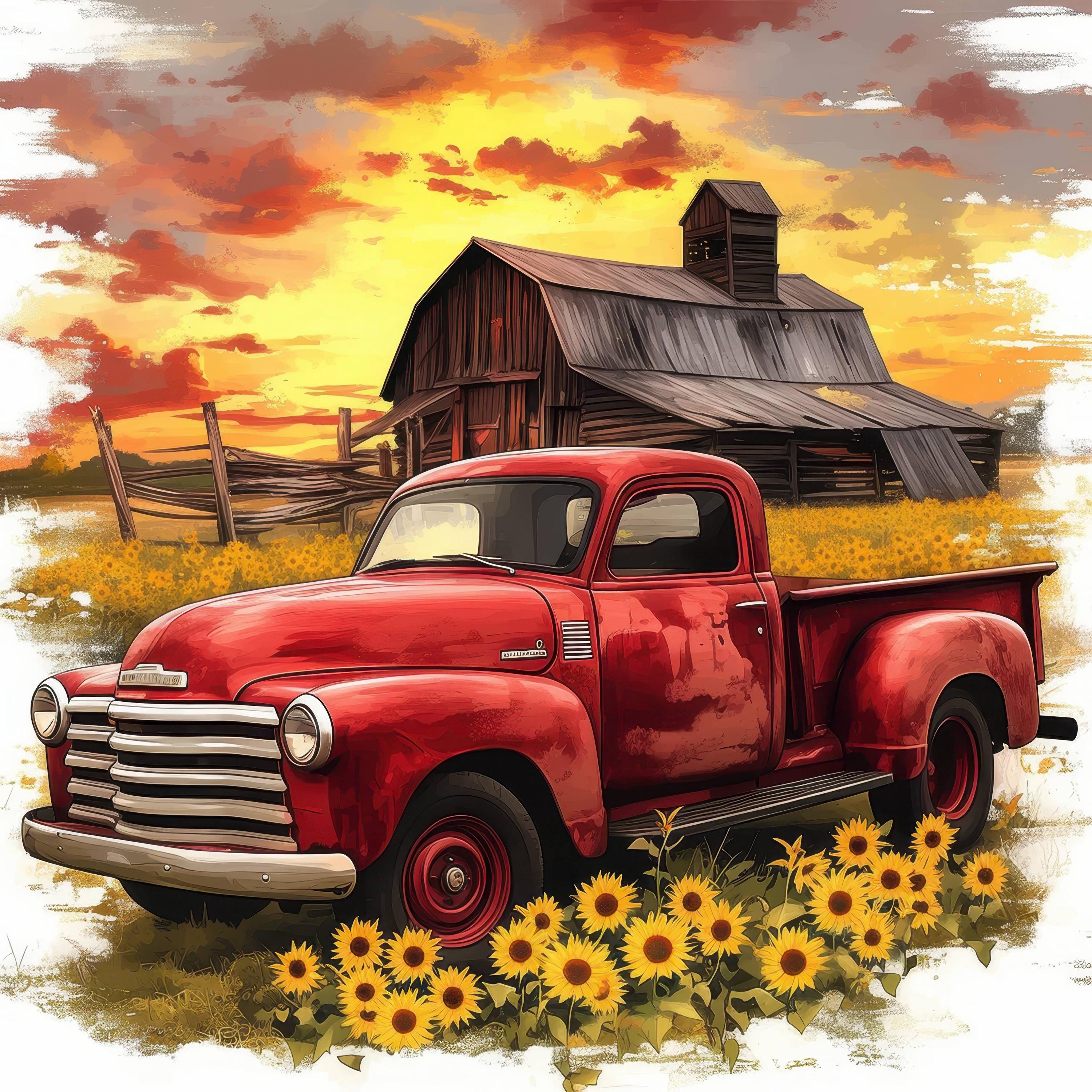17 Rustic Farm Truck Clipart Bundle, Farmyard Truck Illustrations ...