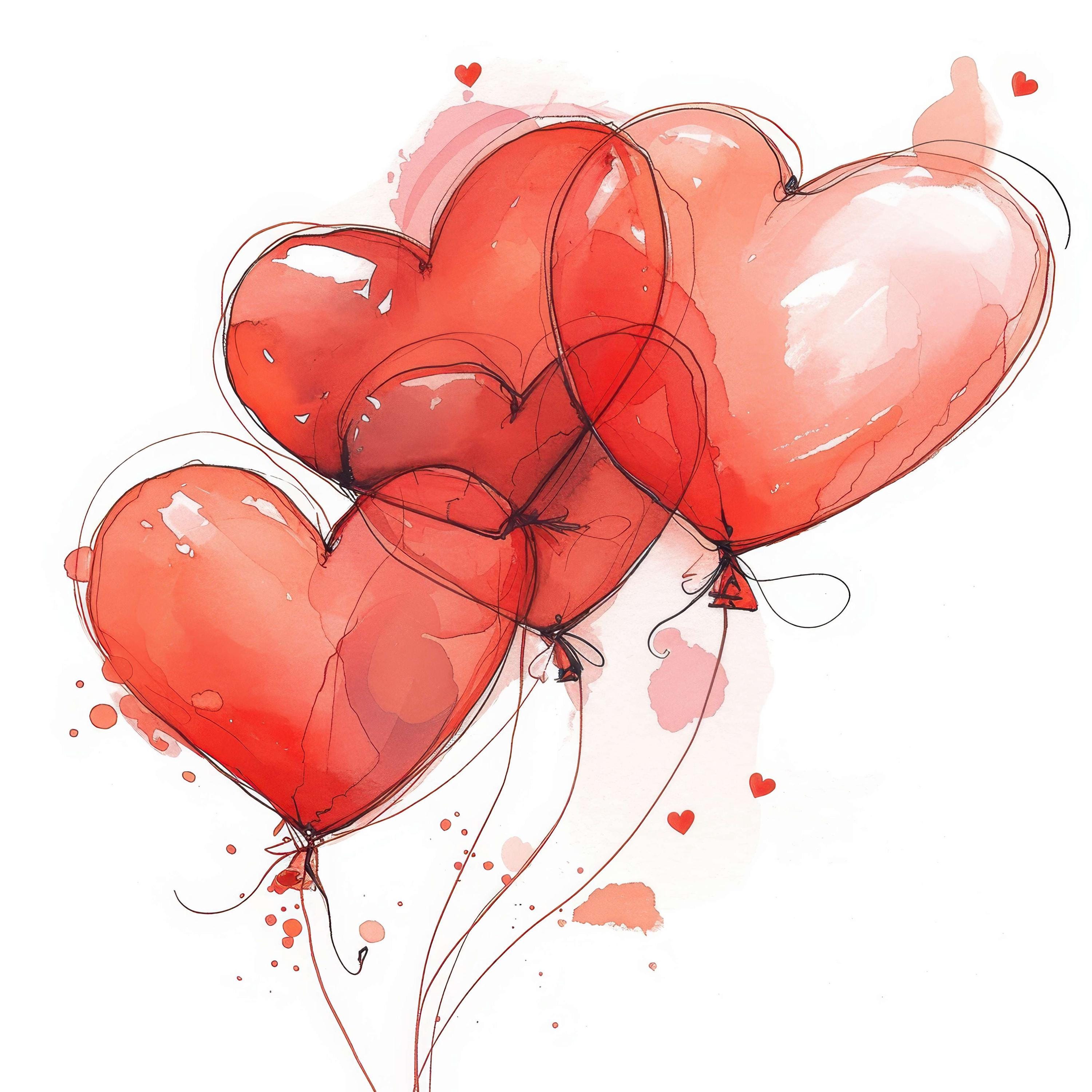 16 Romantic Hearts Clipart Bundle, Valentines Day Graphics, Printable ...