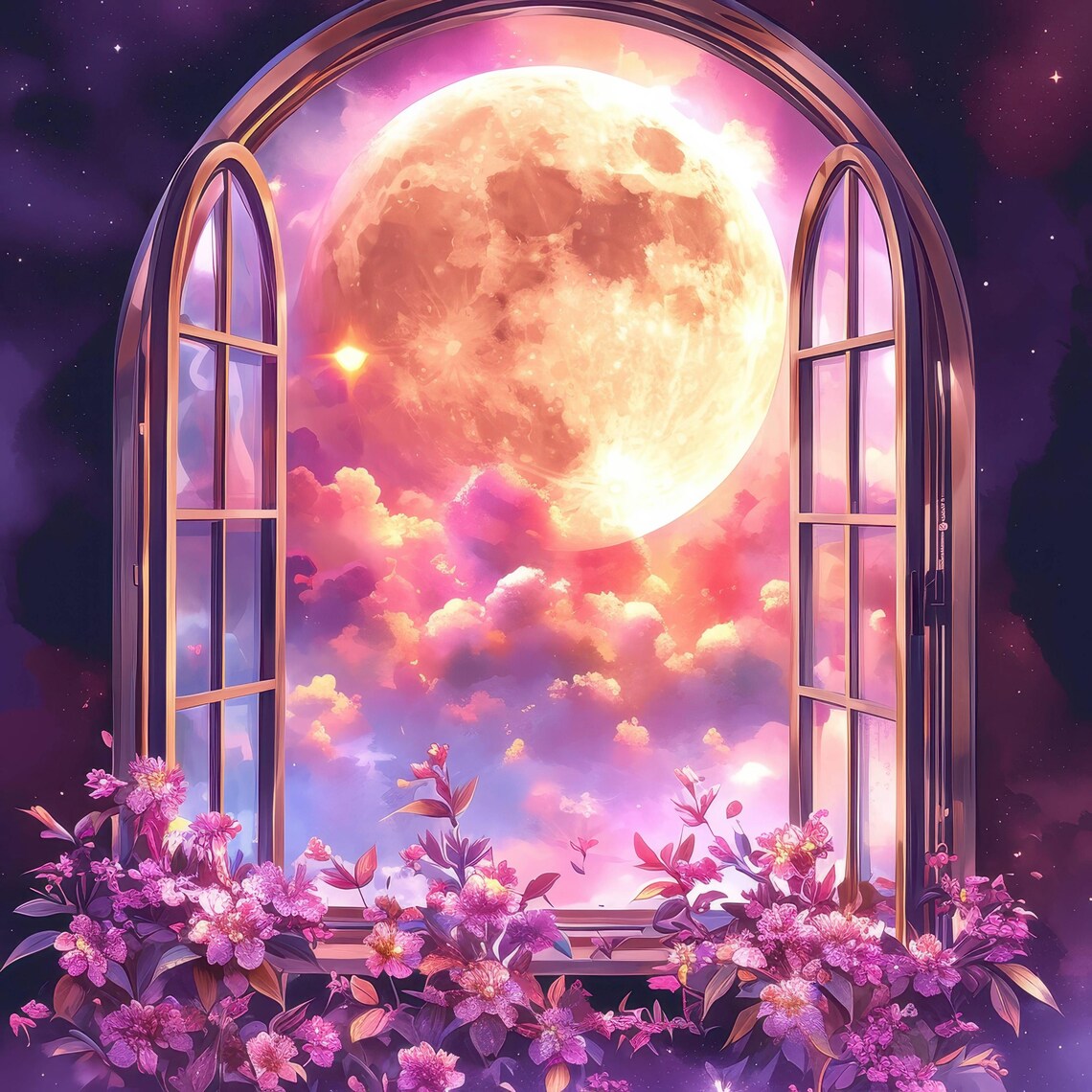 18 Celestial Windows Clipart Bundle, Printable Watercolor Window Images ...