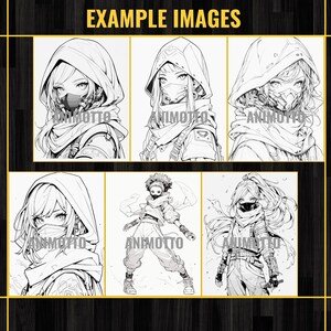 Anime Ninja Girls Manga 70 Coloring Page Book, Fantasy Anime Coloring ...
