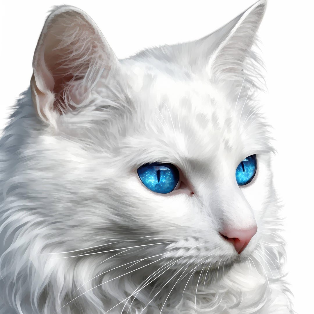 17 White Cats Clipart Bundle, White Kitten Prints Illustrations ...