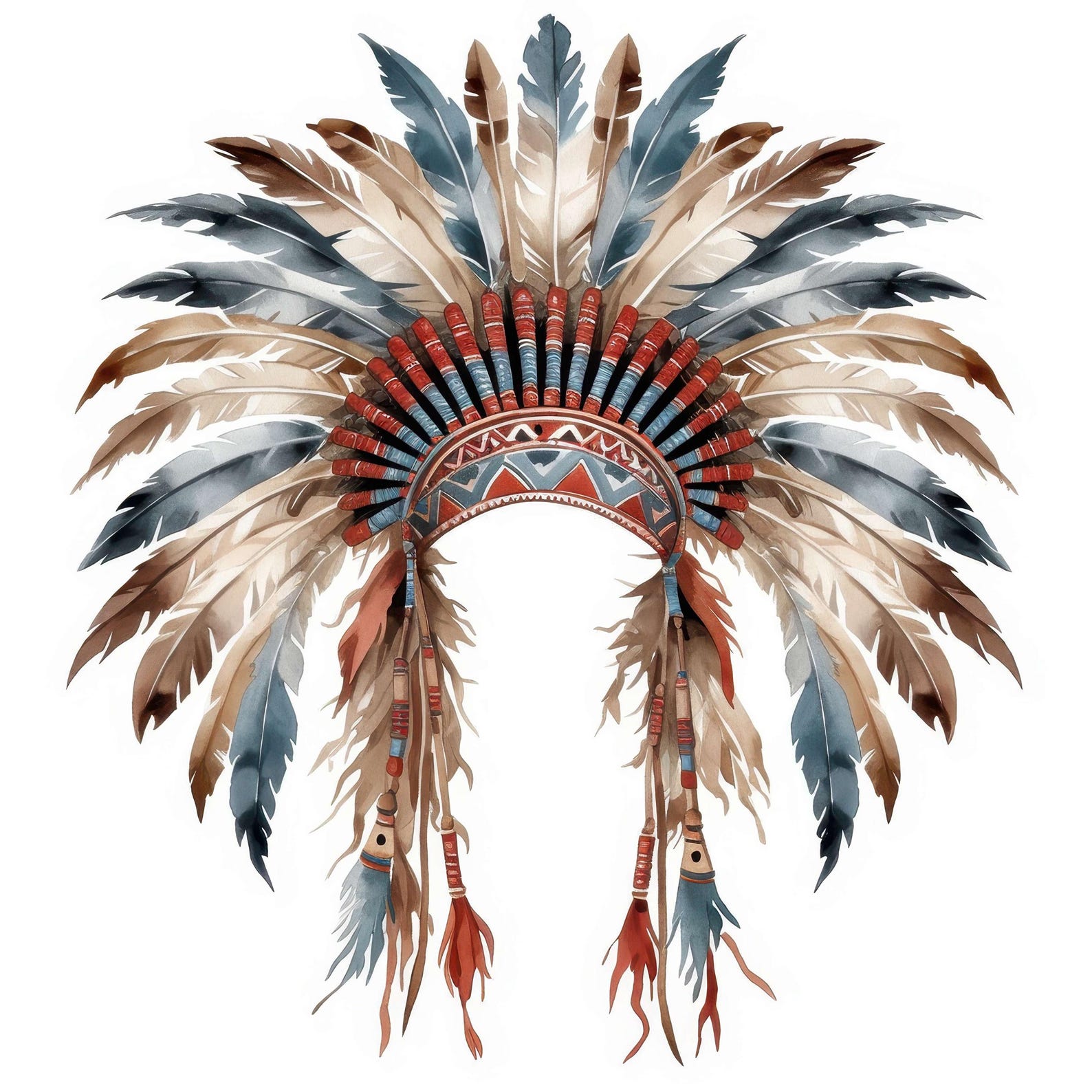12 Native American Head Dress Clipart, Indian Dress Images, Printable ...