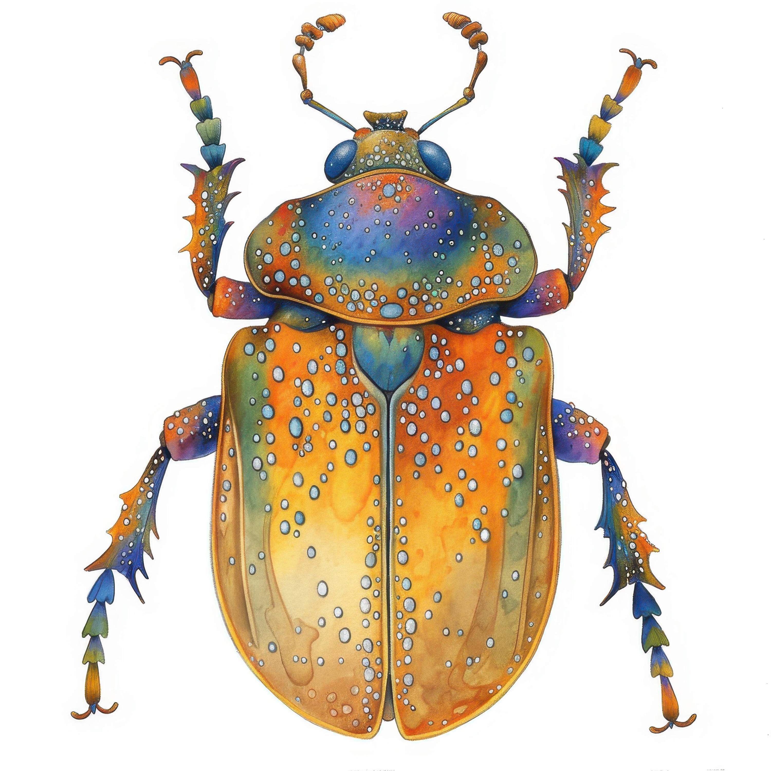 10 Colorful Scarab Clipart Set, Ornamental Insects Images, Printable ...