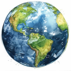 16 Earth Globe Clipart Bundle, World Planet Illustration, Printable ...