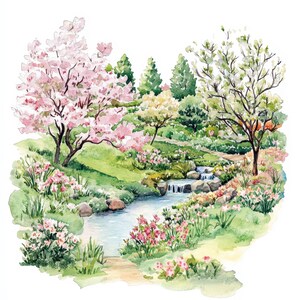 20 Beatiful Spring Nature Clipart Bundle, Printable Watercolor Festive ...