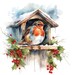 12 Festive Robin Bird Clipart Set, Christmas Illustrations, Printable ...