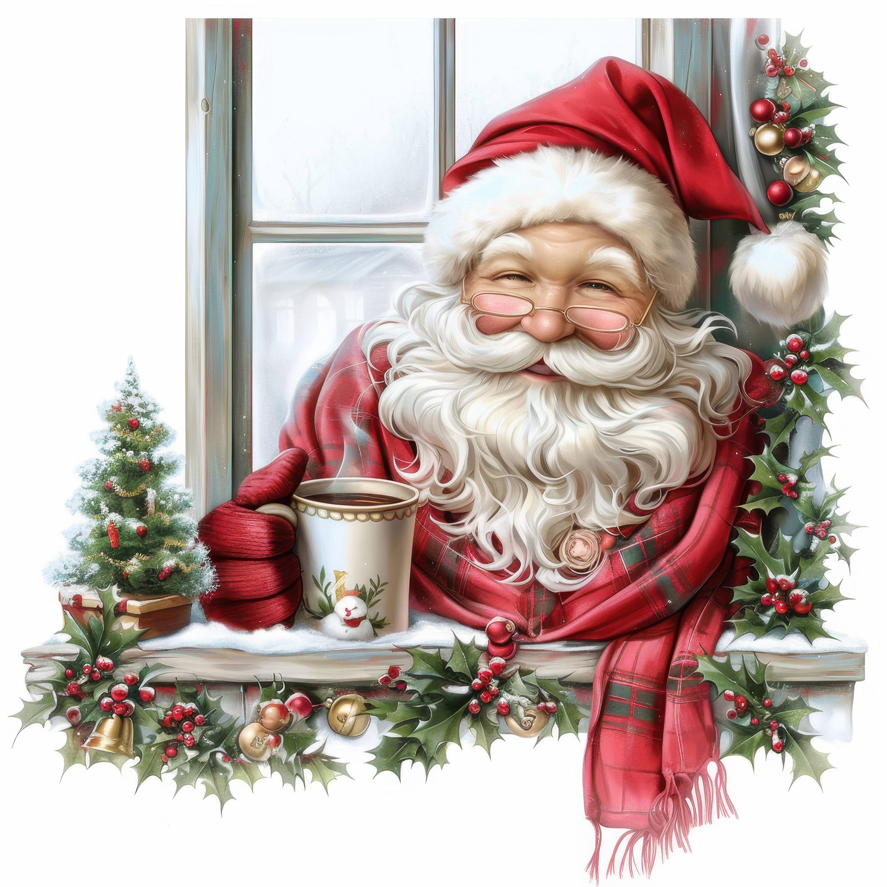 11 Cute Santa Claus Clipart Bundle, Christmas Santa Illustrations ...