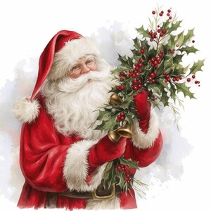 11 Old Time Santa Clipart Bundle, Christmas Images Illustrations ...