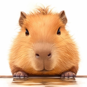 18 Cute Kawaii Capybaras Clipart Bundle, Baby Capybara Images ...