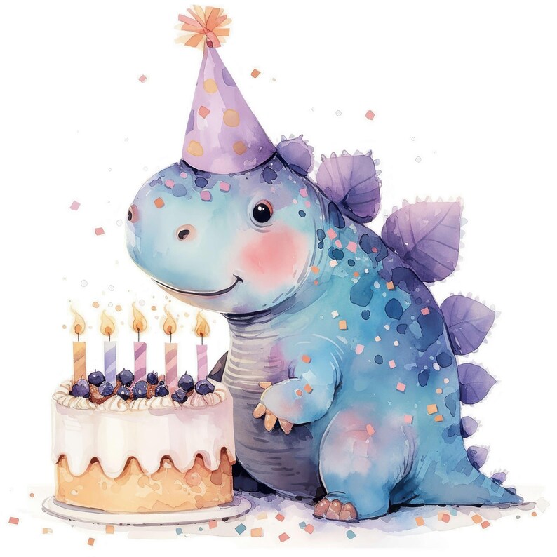 20 Cartoon Dinosaur Clipart Set, Printable Watercolor Nursery Dinosaurs ...