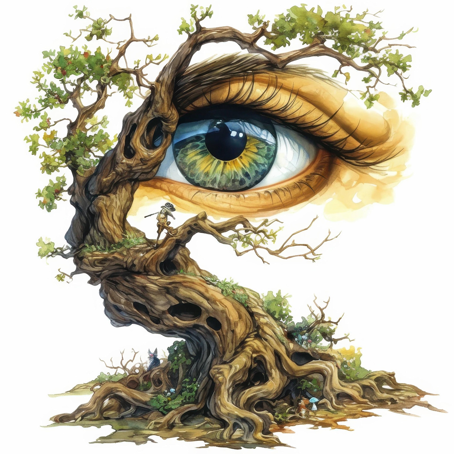22 Fantasy Tree Eyes Clipart Bundle, Eyes With Tree Illustrations ...