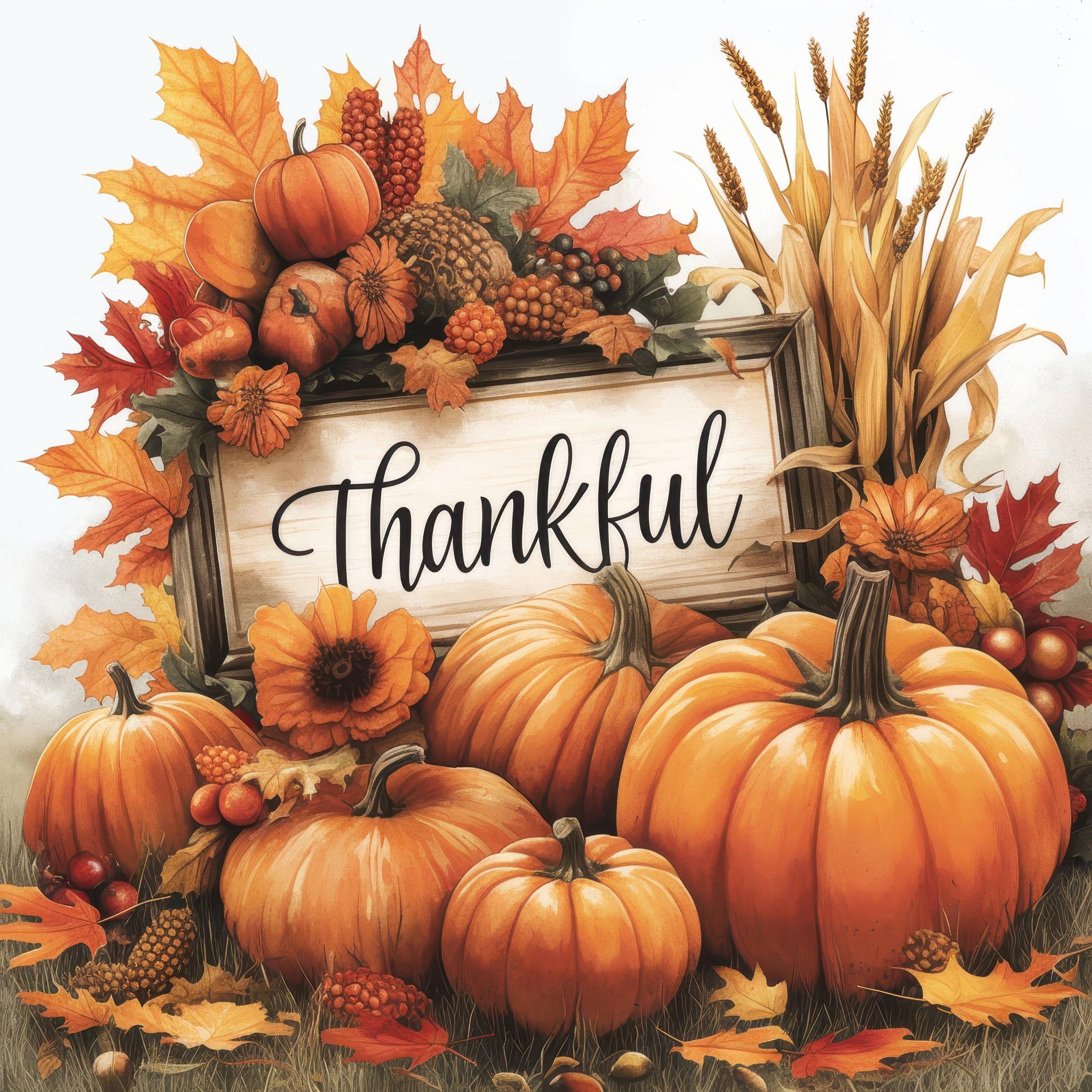 10 Fall Thanksgiving Clipart Bundle 2, Fall Harvest Illustration ...