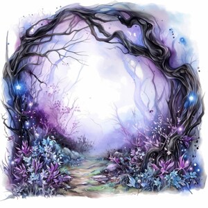 16 Magical Forest Clipart Bundle, Printable Watercolor Enchanted ...