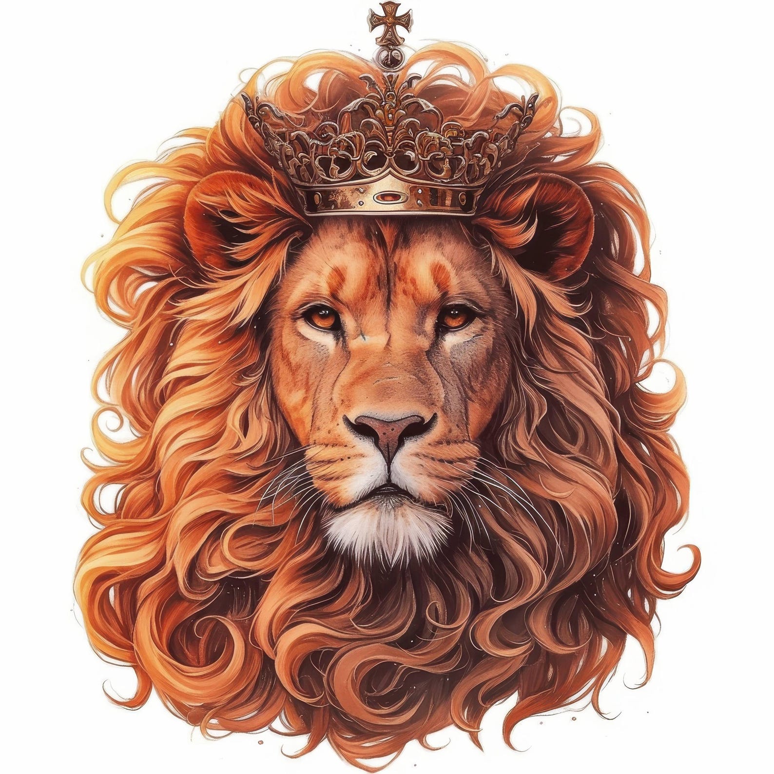 13 Lion With Royal Crown Clipart Bundle, Lion King Illustrations ...