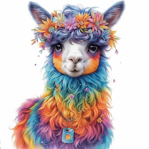 13 Colorful Llamas Clipart Bundle, Llama Illustration, Printable ...