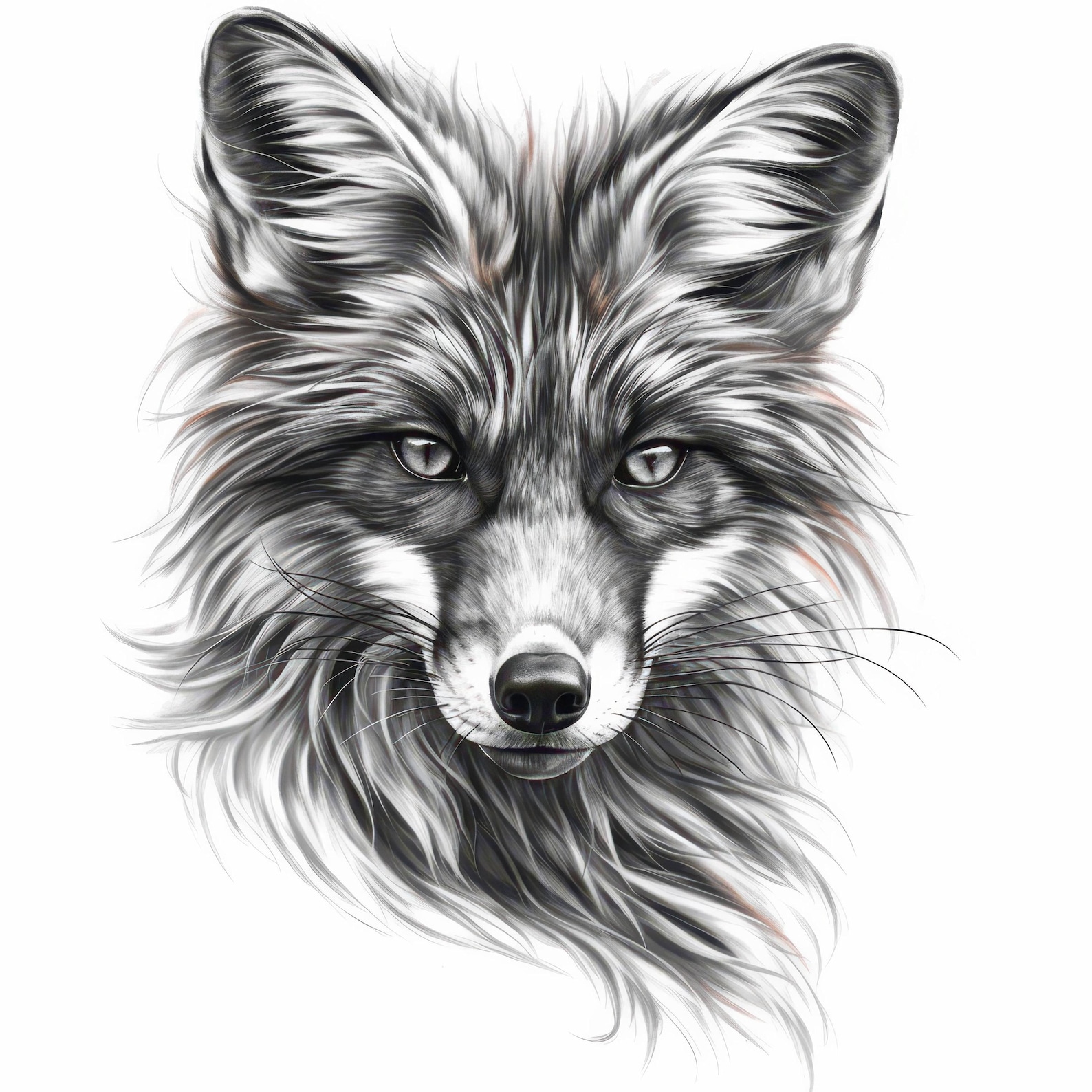 11 Black and White Fox Clipart Bundle, Grayscale Fox Illustration ...