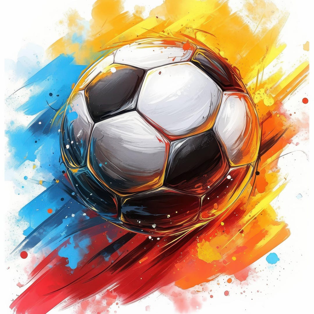 13 Soccerball Clipart Bundle, Printable Watercolor Soccer Clipart, High ...