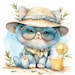 10 Summer Cats Clipart Bundle, Printable Watercolor Summer Kitten ...
