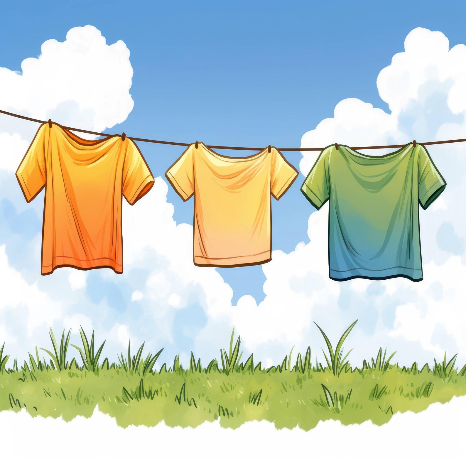 14 Clothesline Clothes Clipart Bundle, Laundry Images Illustrations ...