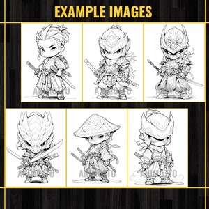 Chibi Samurai Anime Chibi Adult Coloring Book 70 Coloring Page, Anime ...