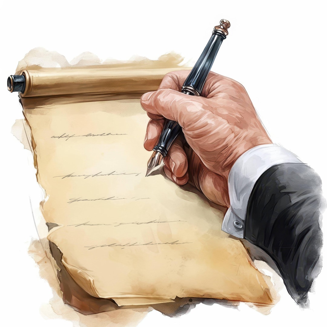 15 Quill Hand Writing Clipart Bundle, Writer Prints Illustrations ...