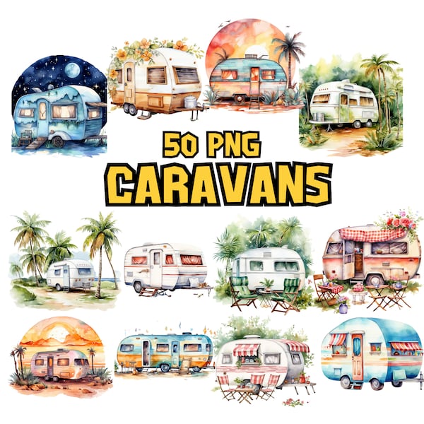Caravans Clipart - Etsy