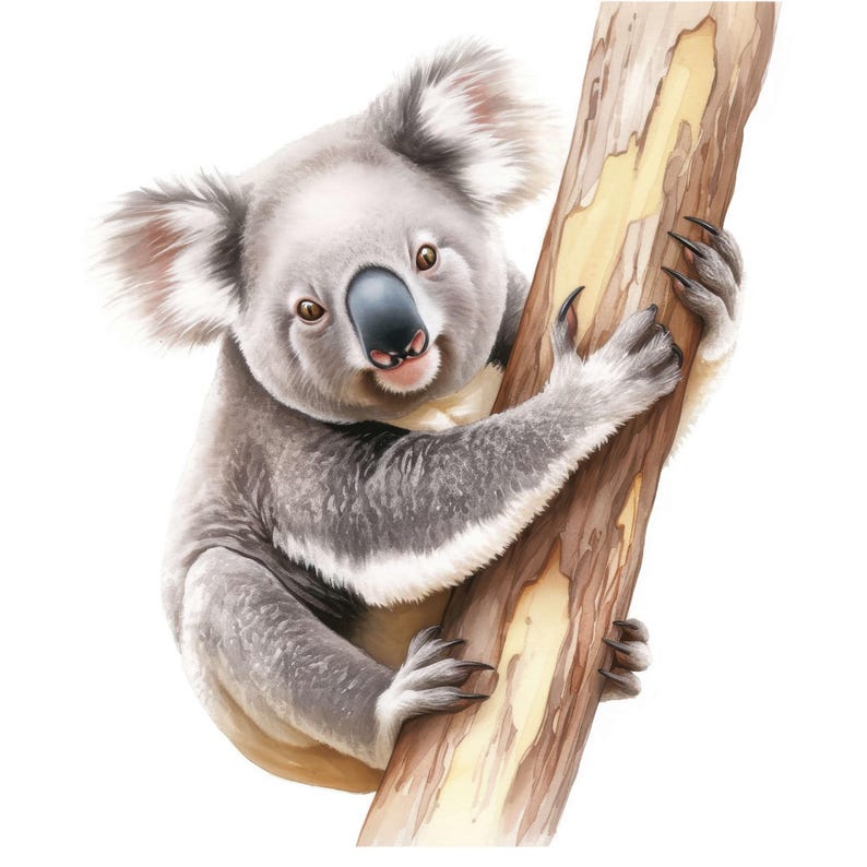 18 Baby Koala Clipart Set, Printable Watercolor Cute Koala Bear Clipart ...
