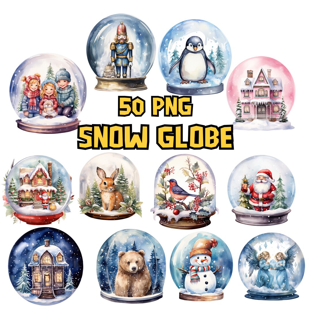 Watercolor Snow Globes Clipart Bundle | Christmas Clipart Set, Winter ...
