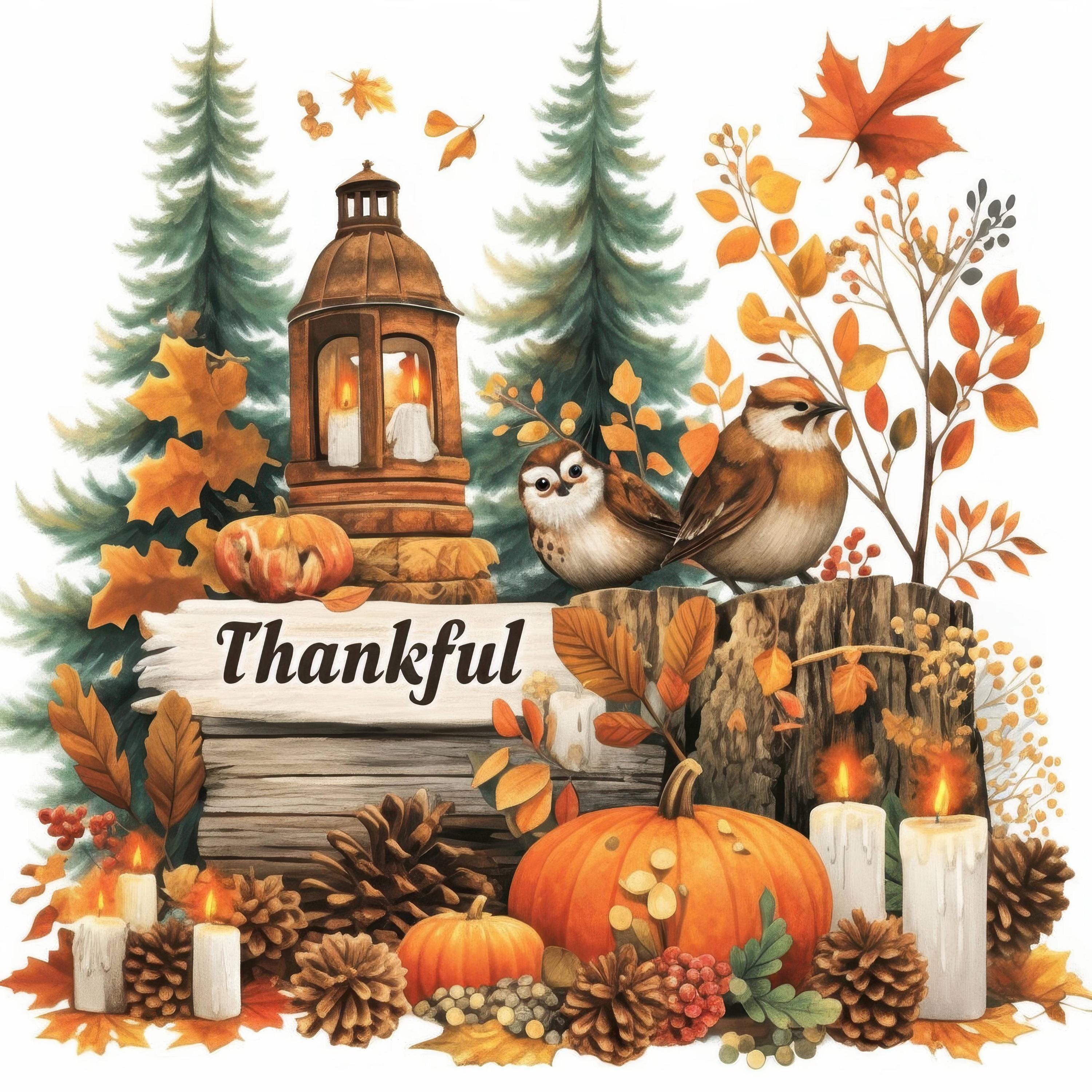 10 Fall Thanksgiving Clipart Bundle 2, Fall Harvest Illustration ...