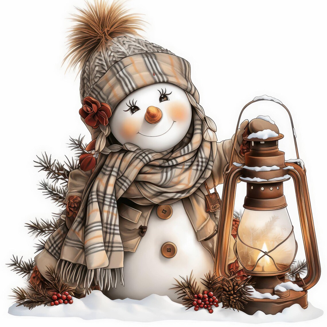 Winter Christmas Snowman Clip Art 10 High Res Watercolor Jpgs Junk ...